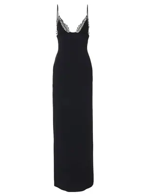 David Koma Lace-trimmed Gown - Black