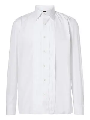 Rubinacci Pleated Cotton Tuxedo Shirt - White