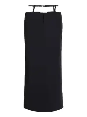 Attico Cutout Midi Skirt - Black