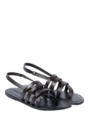 THE ROW Line Leather Sandals - Brown