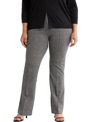 Lyssé Stretch Ponte Jacquard Wide Leg Pants - Smokey Salt Pepper