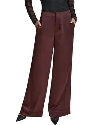 Dkny Wide Leg Trousers - Bitter Chocolate