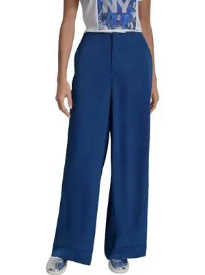 Dkny Wide Leg Trousers - Cadet Blue