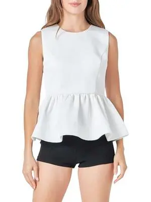 Endless Rose Peplum Top - White