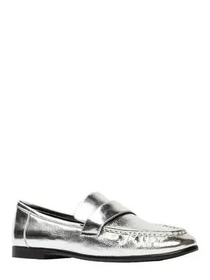 BLACK SUEDE STUDIO Arrow Loafer - Silver Crinkle