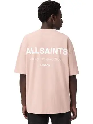 ALLSAINTS Underground Oversized Crew Neck T-shirt Sunbaked Pink