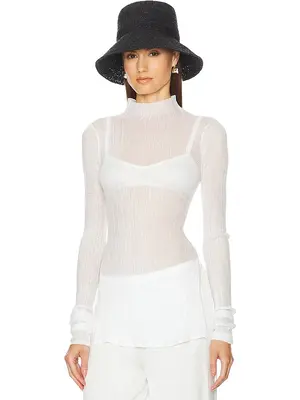 HELSA Justin Knit Top - Optic White