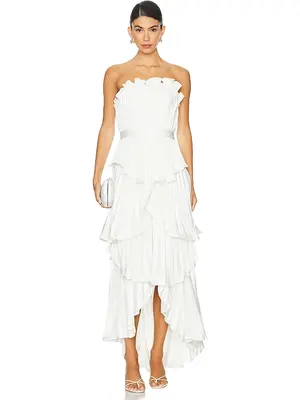 AMUR Janey Tiered Midi Dress - Ivory