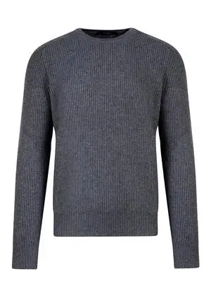 NUGNES 1920 Ribbed Cashmere Sweater - Grey