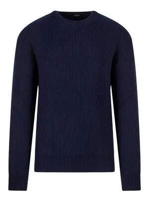 NUGNES 1920 Ribbed Cashmere Sweater - Blue