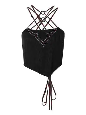 Ahluwalia Clover Cropped Top - Black