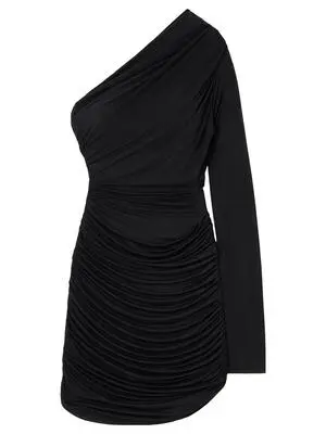 Gauge81 Pila One-sleeve Draped Jersey Mini Dress - Black