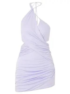 Gauge81 Molos Asymmetric Cutout Draped Mini Dress - Lilac