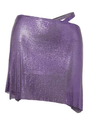 FANNIE SCHIAVONI Cutout Chainmail Mini Skirt - Purple
