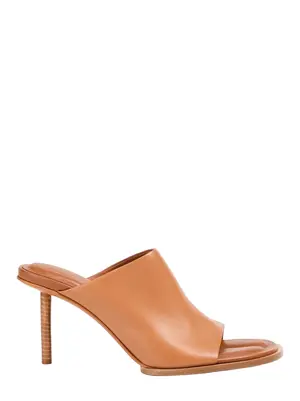 Jacquemus Rond Carré Leather Mules Camel