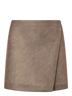 Philosophy Di Lorenzo Serafini Mélange-effect Mini Skirt - Brown