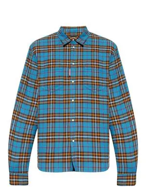 Dsquared2 Checked Cotton Shirt - Blue