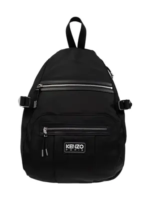 Kenzo Logo-patch Backpack - Black