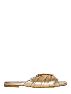 GIANVITO ROSSI Gianvito Rossi Draped Metallic Flat Mules