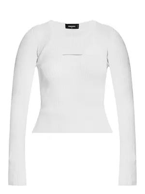 Dsquared2 Cut-out Ribbed-knit Top - White