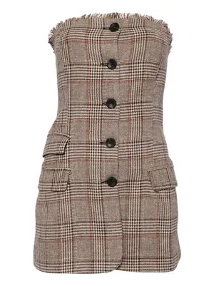 ALOHAS Deva Houndstooth Vest - Brown