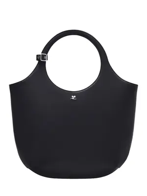 COURREGES Holy Midi Leather Bag - Black