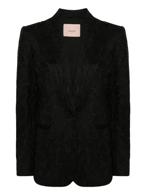 TWINSET Guipure Lace Blazer - Black