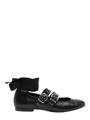 ALOHAS Thekla Leather Ballet Flats - Black