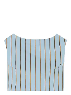 DESTREE Richard Cropped Striped Top - Blue