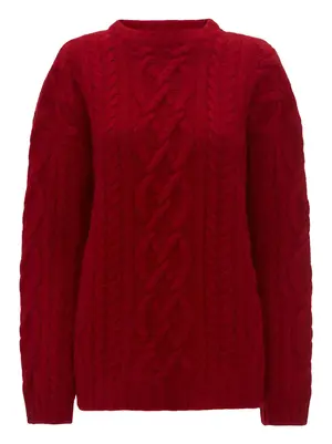 JW Anderson Cable-knit Crew-neck Jumper - Red