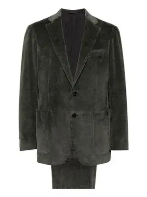 Canali Corduroy Single-breasted Suit - Green