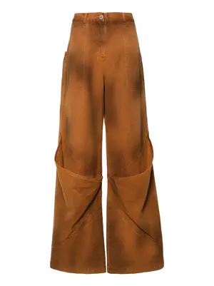 Attico Cotton Canvas Trousers - Brown