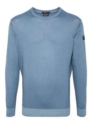 Paul & Shark Garment-dyed Wool Sweater - Blue