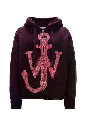 JW Anderson Anchor-logo Zip Hoodie - Purple