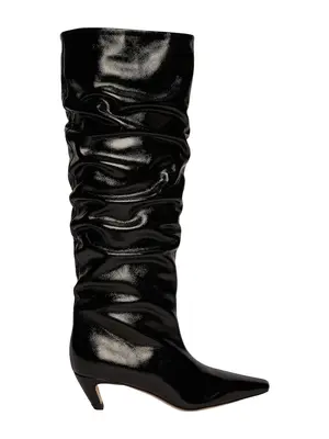 MSGM 55mm Leather Boots - Black