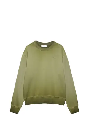 MSGM Embroidered-logo Cotton Sweatshirt - Green