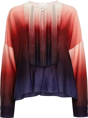FORTE_FORTE Gradient-effect Blouse - Red