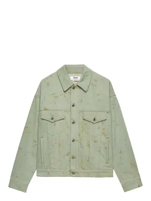 MSGM Stained Denim Jacket - Blue