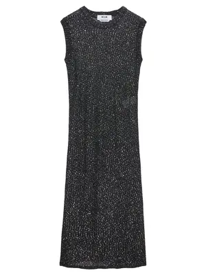MSGM Sequin-embellished Midi Dress - Black