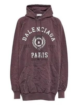 Balenciaga College 1917 Oversized Hoodie - Burgandy/white