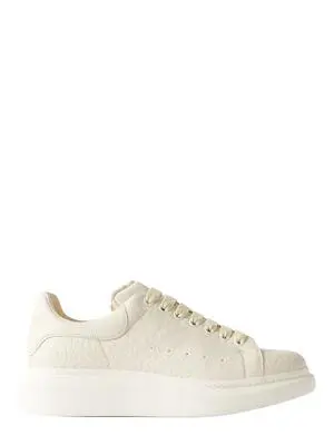 Alexander McQueen Exaggerated-sole Textured-leather Sneakers - Neutrals