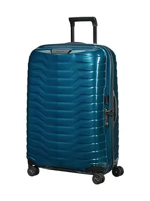 SAMSONITE Proxis Medium Spinner Checked Suitcase - Petrol Blue