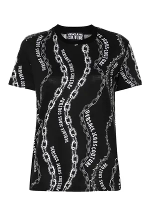 Versace Chain Couture Print T-shirt - Black