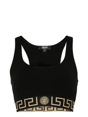 Versace Greca-border Crop Top - Black
