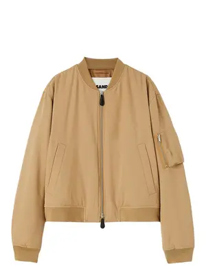 JIL SANDER Padded Wool Bomber Jacket - Brown