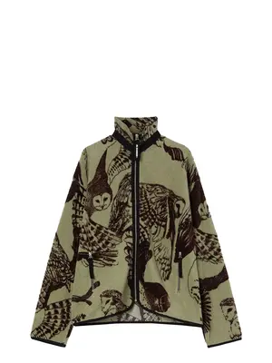 JIL SANDER Patterned-jacquard Zip-up Sweatshirt - Green