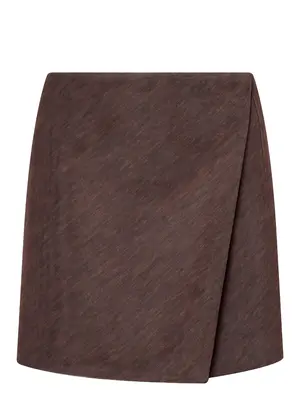 Philosophy Di Lorenzo Serafini Mélange-effect Wrap Mini Skirt - Brown