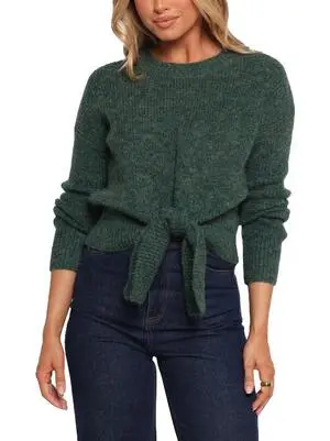 PETAL & PUP Petal & Pup Captivate Tie Hem Sweater Emerald