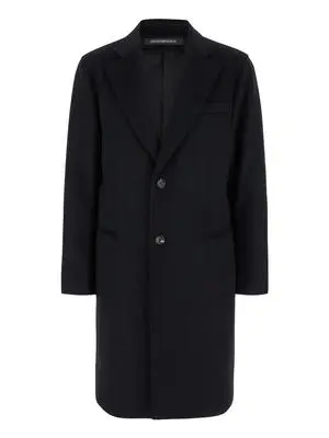 EMPORIO ARMANI Single-Breasted Wool Coat With Notched Lapels