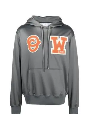 Off-White Patch Slim Fit Hoodie - Warm Grey Orange